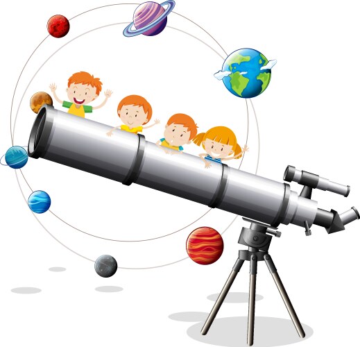 Telescope cartoon Royalty Free Vector Image - VectorStock