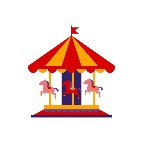 Chained carousel isolated on white Royalty Free Vector Image