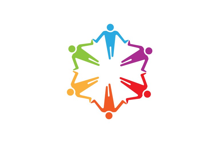 Colorful abstract circle communication people logo