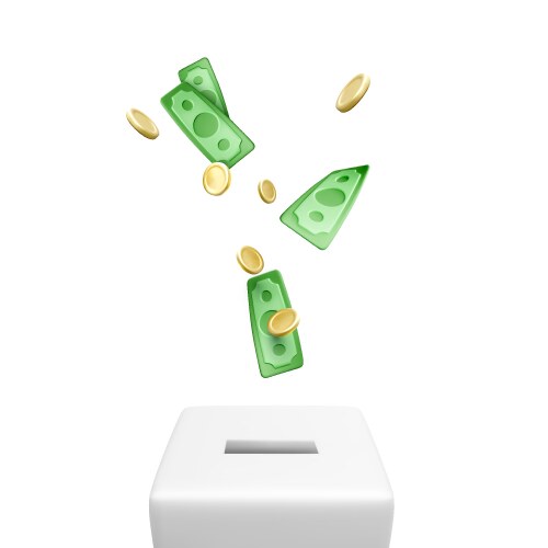 Falling coins money flying gold Royalty Free Vector Image