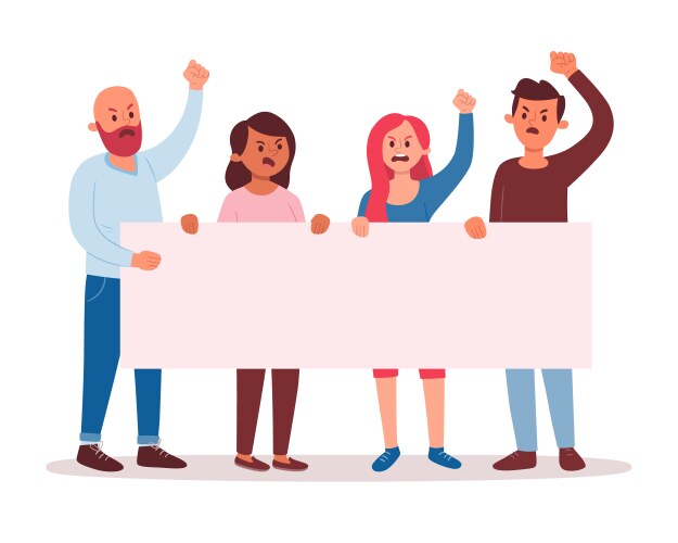 Group multi ethnic men holding empty board Vector Image