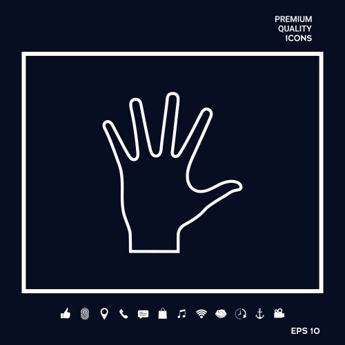 Helping hand - line icon Royalty Free Vector Image