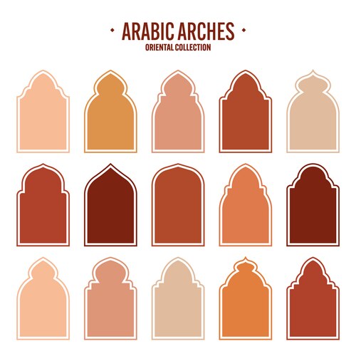 Islamic frames oriental style objects arabic Vector Image