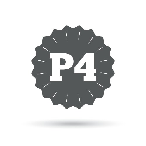 Parking fourth floor icon car p4 symbol Royalty Free Vector