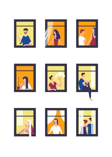 Windows with landscapes Royalty Free Vector Image