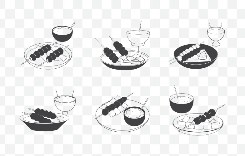 Print traditional south indian idli line art Vector Image