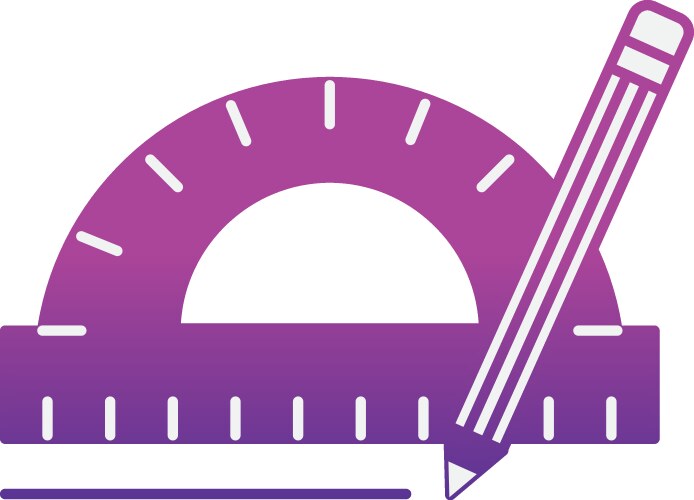 Protractor rule doodle Royalty Free Vector Image