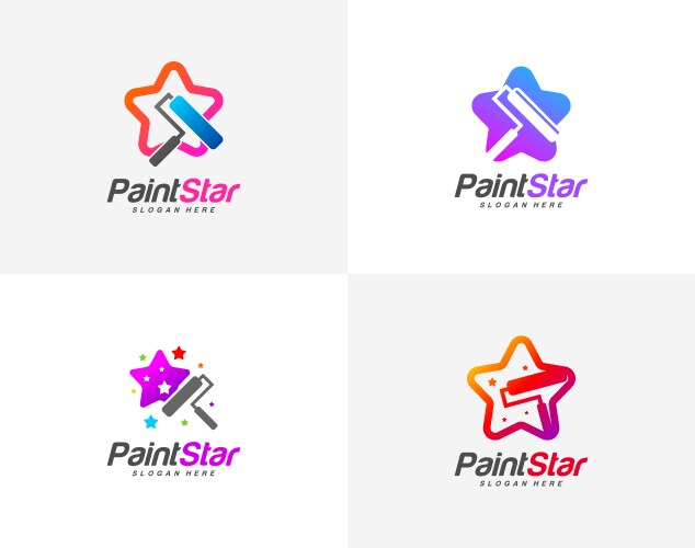 Star paint logo design creative Royalty Free Vector Image