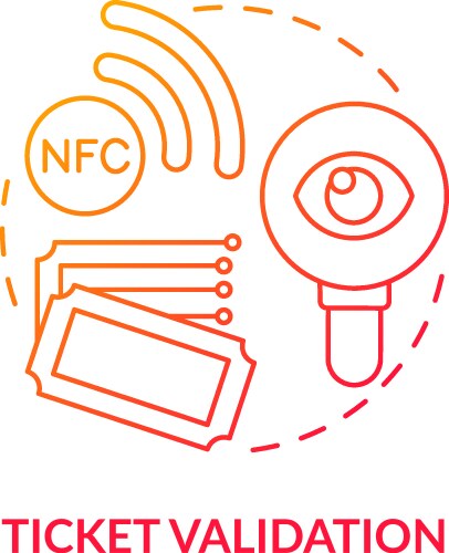 Ticket validation red concept icon Royalty Free Vector Image