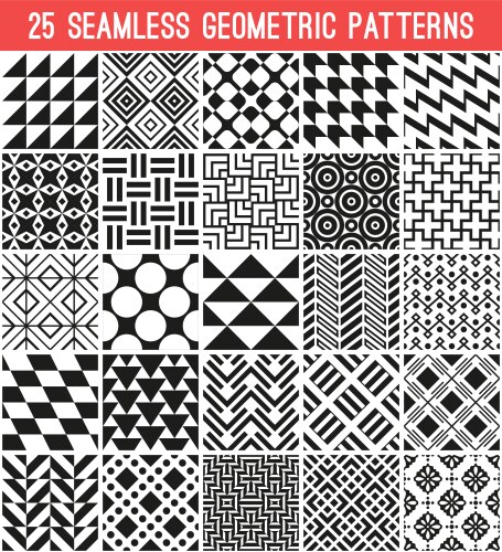 Universal different seamless patterns Royalty Free Vector