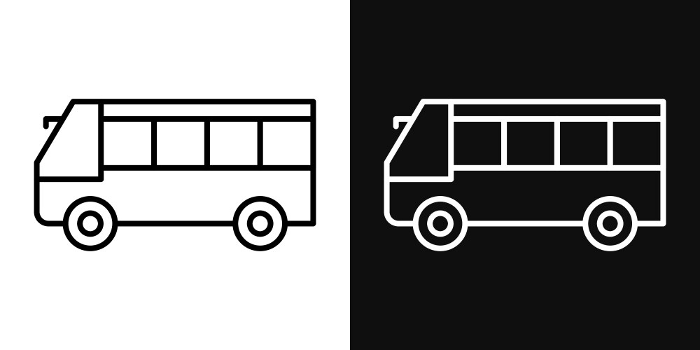 Bus coach icon set coach shuttle side symbol in a Vector Image