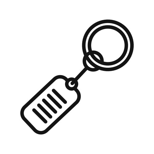 Door key icon black and white outline sign Vector Image