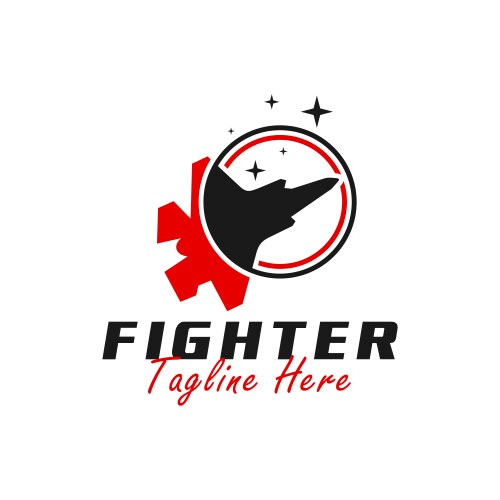 Military fighter plane logo Royalty Free Vector Image