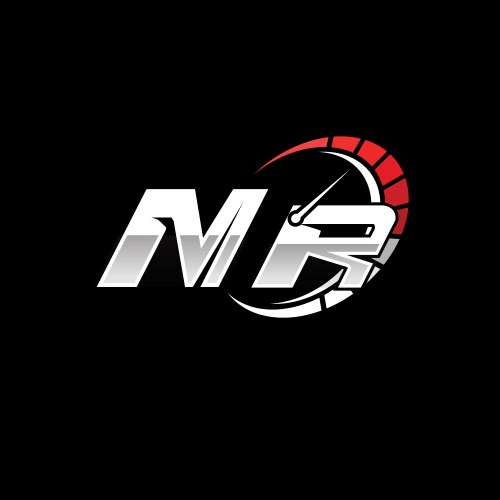 Bg logo letter speed meter racing style Royalty Free Vector