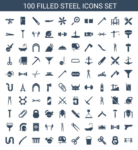 Steel icons Royalty Free Vector Image - VectorStock