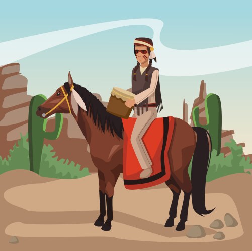 American indian warriors tribe Royalty Free Vector Image