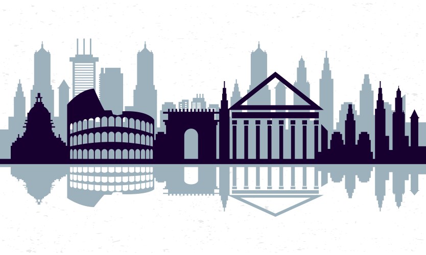 Rome skyline poster Royalty Free Vector Image - VectorStock