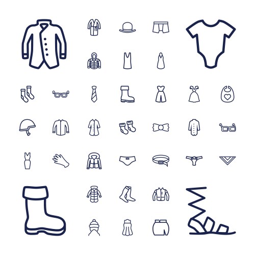 37 wear icons Royalty Free Vector Image - VectorStock