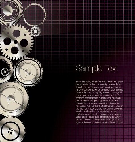 Complex Gear Mechanism Background Royalty Free Vector Image