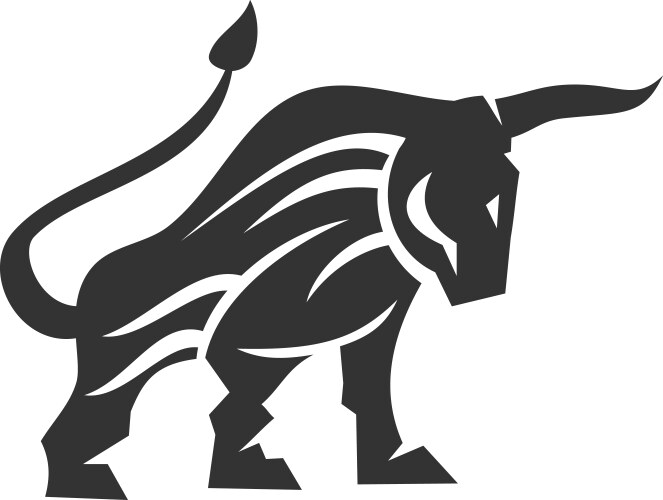 Bull run icon brand identity Royalty Free Vector Image