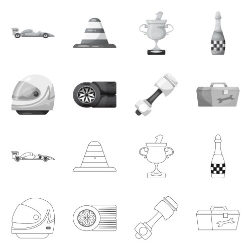 Car and rally sign set Royalty Free Vector Image