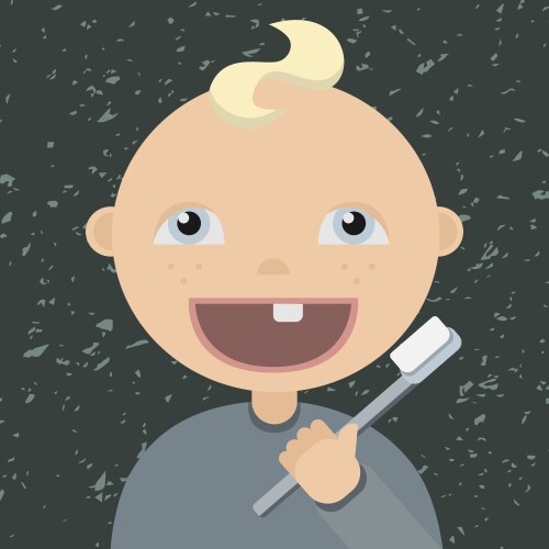 Cartoon girl brushing teeth Royalty Free Vector Image