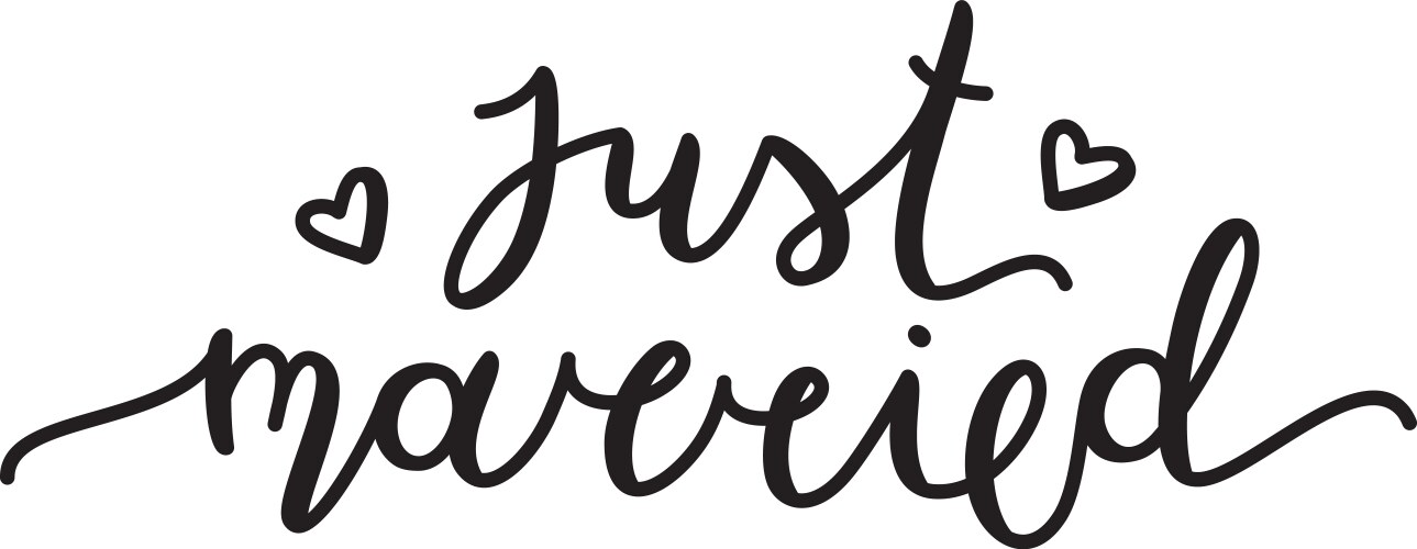 Just married hand lettering Royalty Free Vector Image
