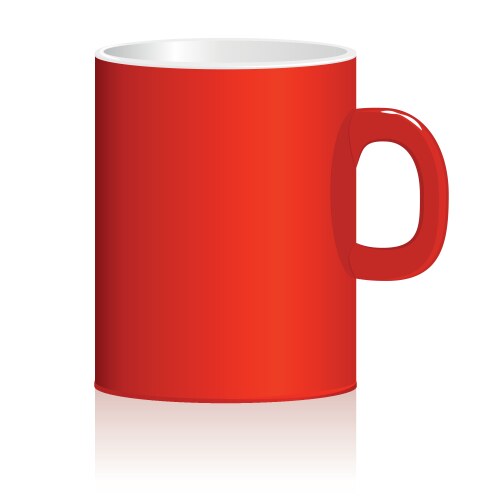 Red mug Royalty Free Vector Image - VectorStock