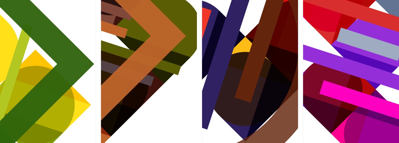 Square and round shape geometric poster set Vector Image