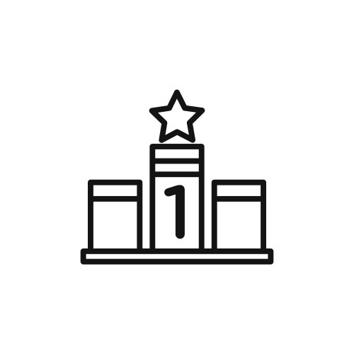 Winner podium icon logo sign set outline Vector Image