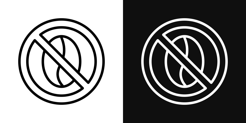 Caffeine free icon set zero coffee Royalty Free Vector Image