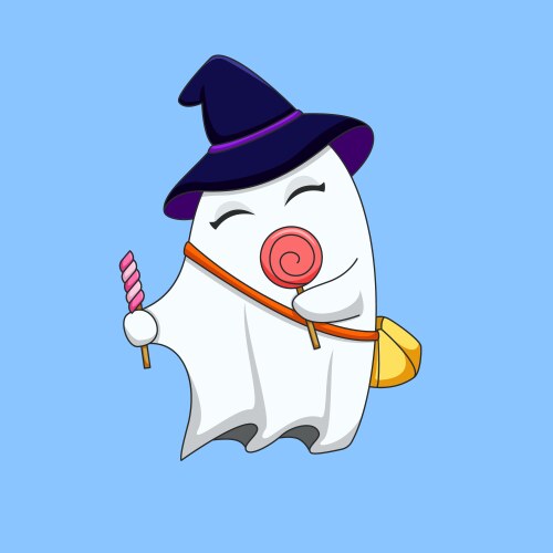 Cute little death ghost Royalty Free Vector Image