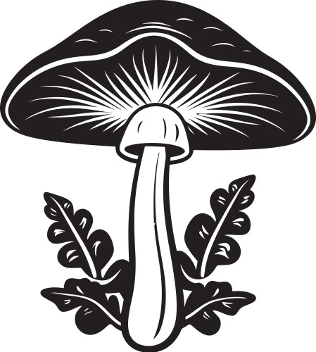 Fungal fusion mushroom logo design myco Royalty Free Vector