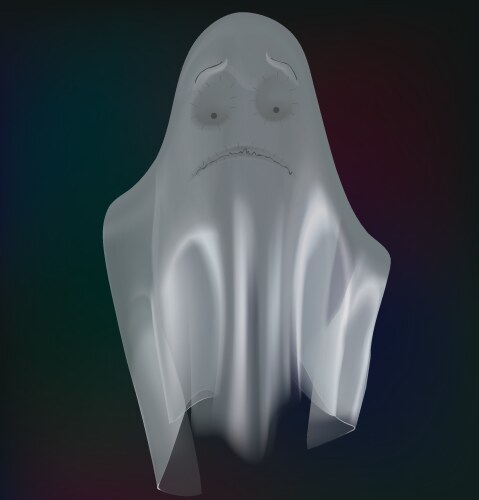 White ghost halloween monster Royalty Free Vector Image