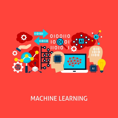 Machine learning circle concept Royalty Free Vector Image