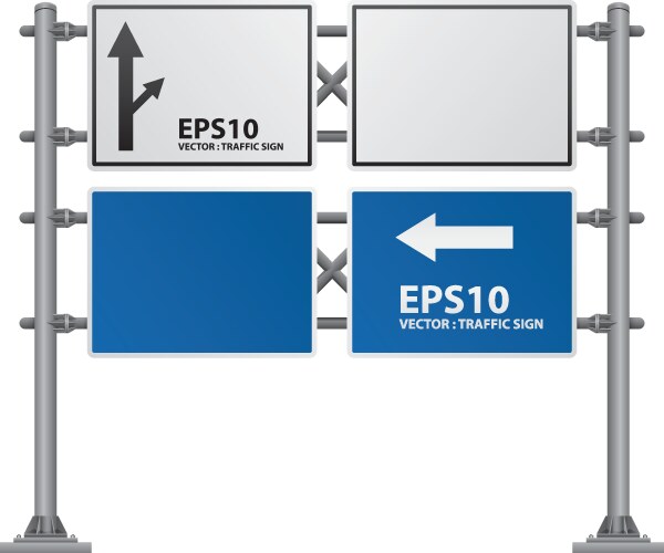 Road signs blue color Royalty Free Vector Image