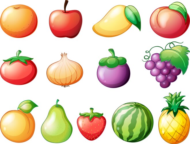 Fruits set Royalty Free Vector Image - VectorStock