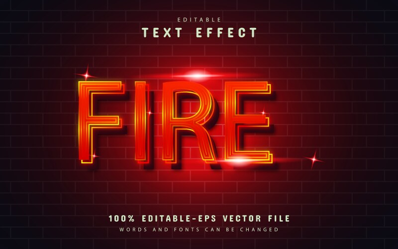 Flame text effect Royalty Free Vector Image - VectorStock