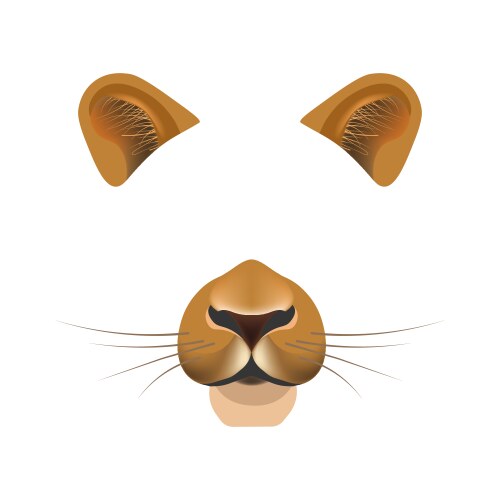 Fox animal face filter template video chat photo Vector Image