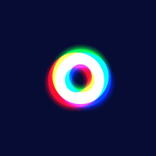 Realistic chromatic aberration character i from Vector Image