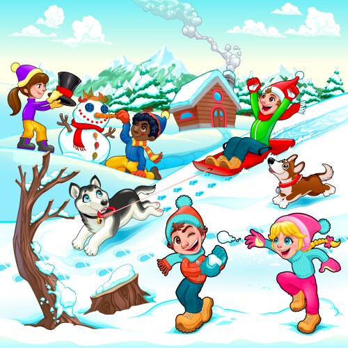 Snow Scene Cartoon Vector Images (over 13,000)
