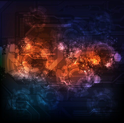 Computer technology dark color background Vector Image