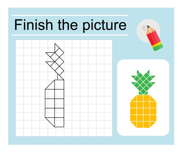 Educational game for children finish the picture Vector Image