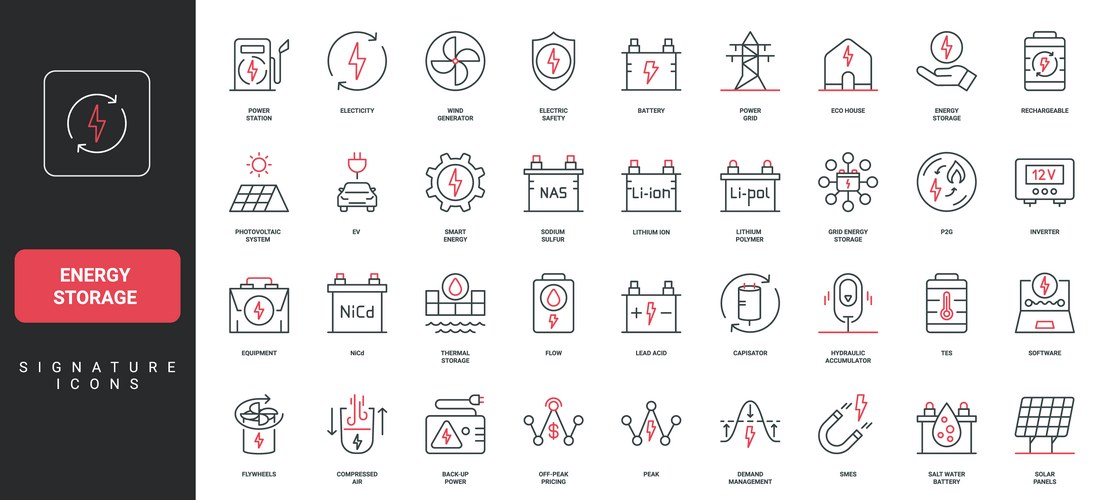 Battery energy storage system icon on white – Royalty-Free Vector ...
