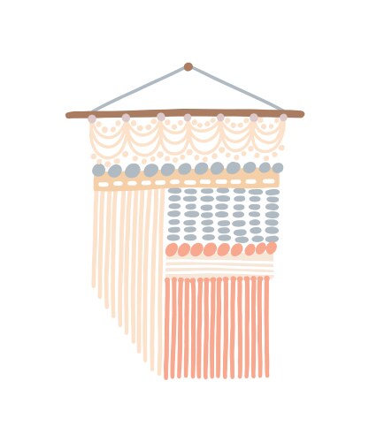 Macrame design flat wall Royalty Free Vector Image