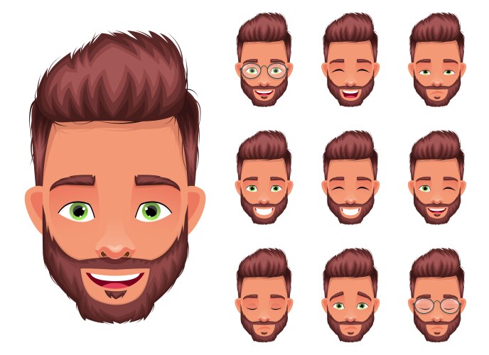 Man face design isolated on white background Vector Image