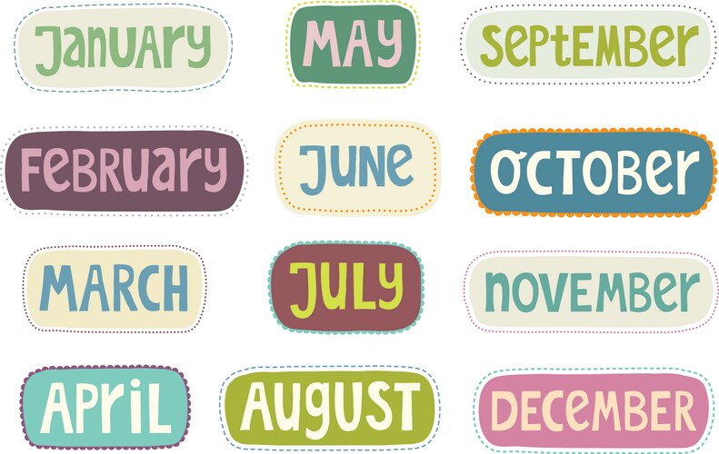 Months and day Royalty Free Vector Image - VectorStock