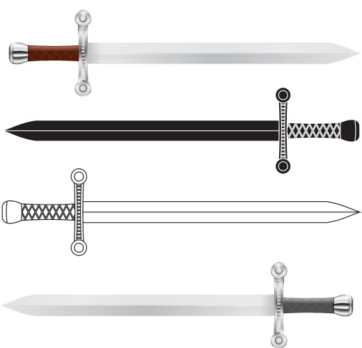 Sword medieval weapon of knight with sharp Vector Image
