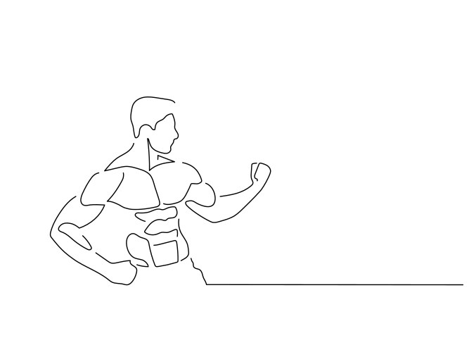 Bodybuilding isolated line drawing Royalty Free Vector Image