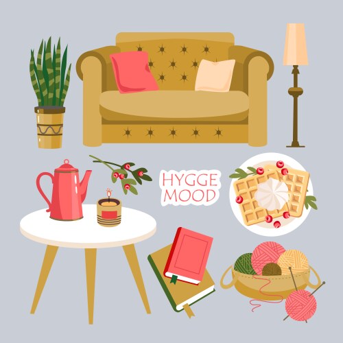 Cozy interior in cartoon style Royalty Free Vector Image